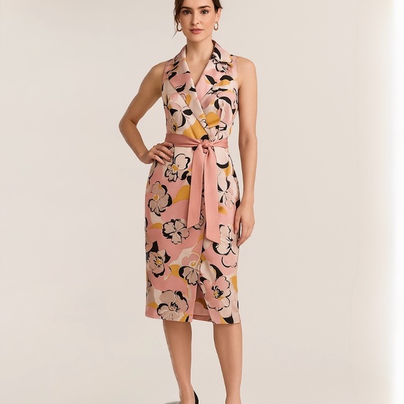 Red Globe | Dresses | Nwt Red Globe European Floral Trench Dress Satin ...